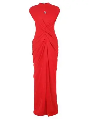 CHATS BY C.DAM Draping Maxi Dress - Red