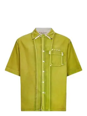 Marni Logo Patch-pocket Shirt - Green