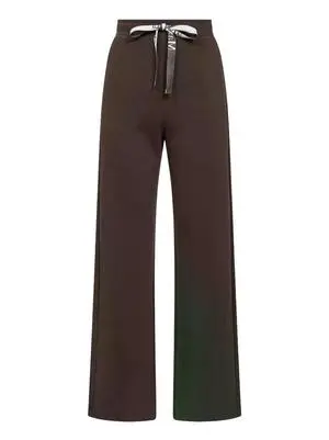 Max Mara Logo Waistband Wide Leg Track Pants - Brown