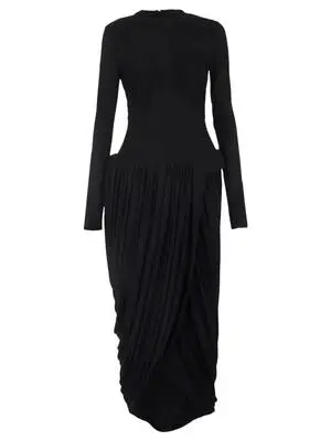 CHATS BY C.DAM Judie Draped Midi Dress - Black