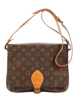 LOUIS VUITTON Gm Cartouchiere Monogram Canvas Shoulder Bag - Brown
