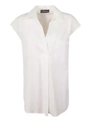 Lorena Antoniazzi Cotton Shirt With Pocket Detail - Neutrals