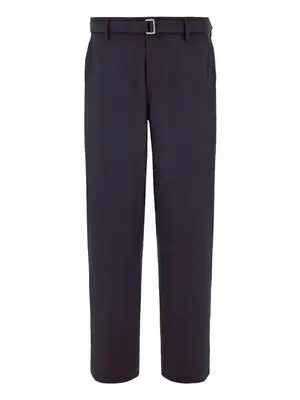 Canali Navy Tapered Fit Cotton Chino Pants From The Nuvola Collection - Blue