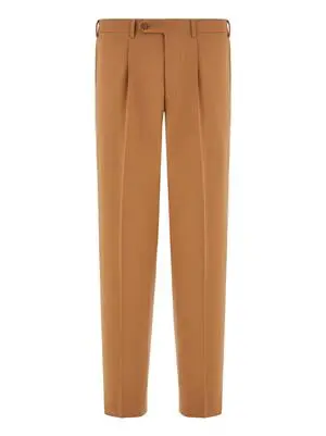 Canali Regular-fit Pleated Wool Trousers - Yellow