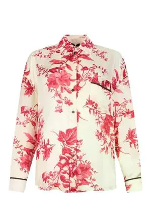 Liu Jo Floral Piped-hem Shirt - Neutrals
