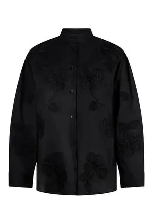 Liu Jo Embroidered Mandarin-collar Shirt - Black