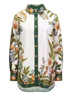 Farm Rio Floral Print Shirt - White
