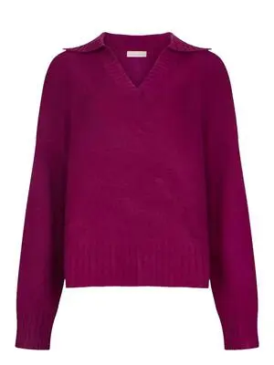 Liu Jo V-neck Collared Jumper - Purple