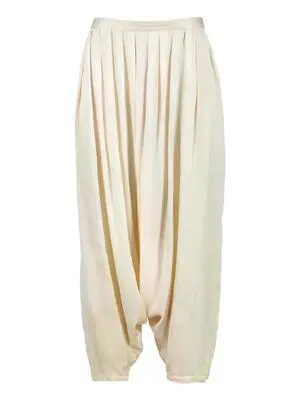 LUCIANO SOPRANI VINTAGE Pleated Silk Trousers - Neutrals