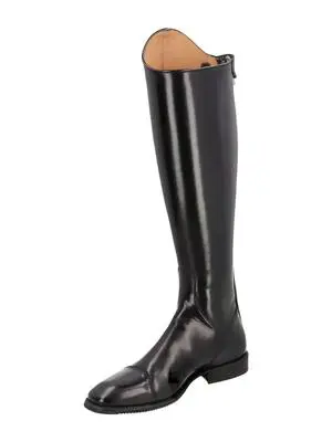 Vintage Zip-fastening Knee-high Boots - Black