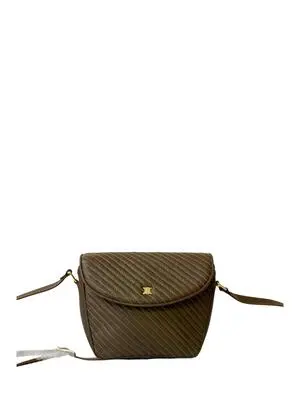 Celine 2008 Quilted Leather Flap Crossbody Bag - Brown