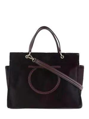 FERRAGAMO 2010-2026 Pony Hair Gancini Satchel - Brown