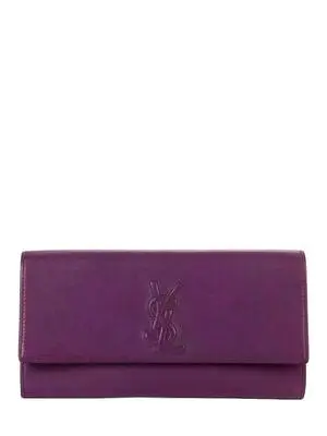 Saint Laurent Belle De Jour Flap Clutch - Purple
