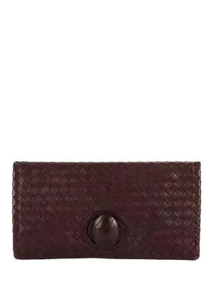 BOTTEGA VENETA Turn-Lock Leather Clutch