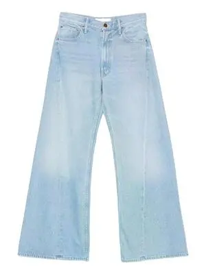 MOTHER Central Seam Wide Leg Jeans - Blue