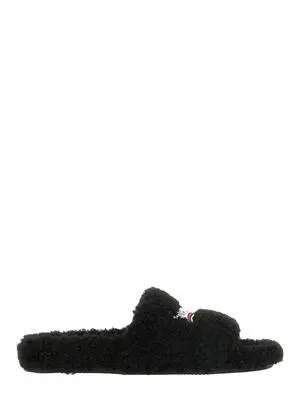 Balenciaga Logo Slippers - Black