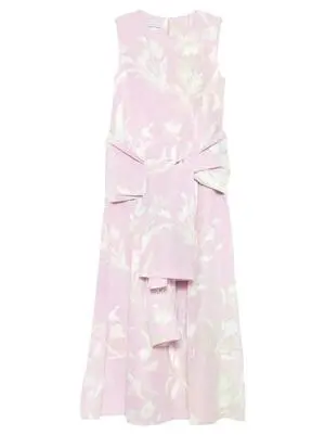 ROSSO 35 Floral Belted Midi Dress - Pink