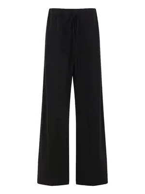 Plan C Drawstring Palazzo Pants - Black