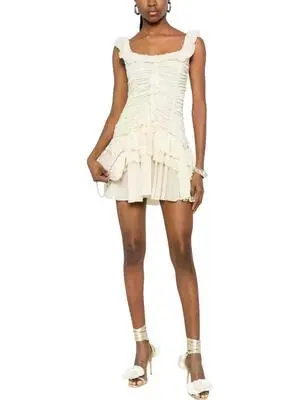 SIEDRES Gemma Ruffled Mini Dress - Neutrals