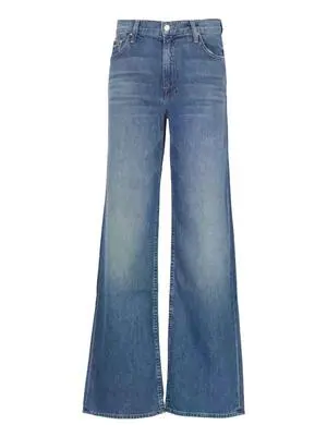 MOTHER Roller Fray Zip Jeans - Blue