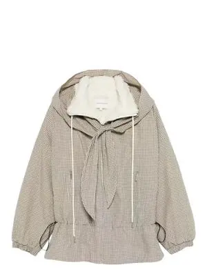 VIKTORIA CHAN Checked Hooded Jacket - Neutrals