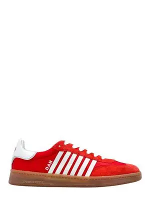 Dsquared2 Striped Leather Sneakers - Red