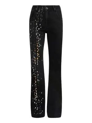 David Koma Speckled Foil Straight Leg Jeans - Black