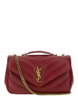 Saint Laurent Small Loulou Leather Shoulder Bag - Red