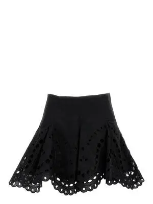 Charo Ruiz Ibiza Sail Scalloped-finish Mini Skirt - Black