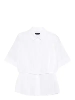 JUUN.J Stripe Gathered Shirt - White