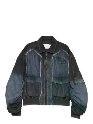 FENG CHEN WANG Panelled Bomber Jacket - Blue