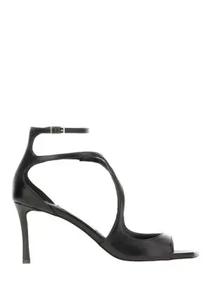 JIMMY CHOO Azia Leather Sandals - Black