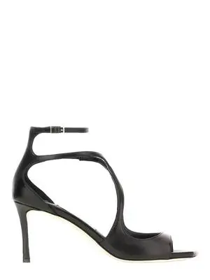JIMMY CHOO Azia Leather Sandals Black