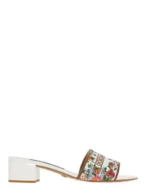 DOLCE & GABBANA Floral Pattern Heeled Sandals