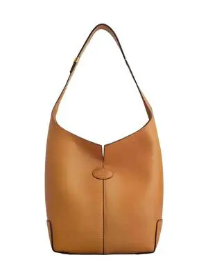 TOD'S Logo Detail Shoulder Bag - Brown