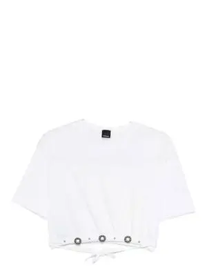 Pinko Eyelet Drawstring T-shirt - White