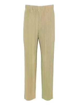 Issey Miyake Pleated Tapered Trousers - Green