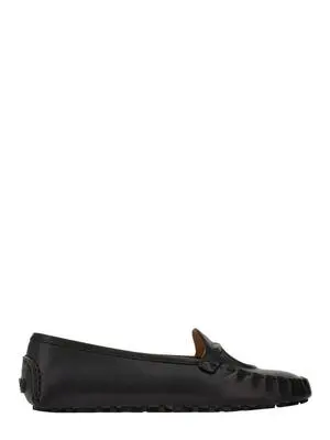 FERRAGAMO Gancini Detail Driver Loafers - Black