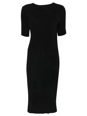 Issey Miyake Pleated Midi Dress - Black
