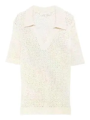 LIBEROWE Knitted V-neck Top - Neutrals