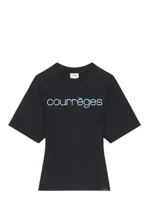 COURREGES Logo-Print T-Shirt Black