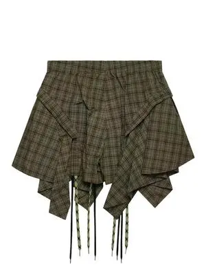 CRAIG GREEN Checked Drawstring Shorts - Green
