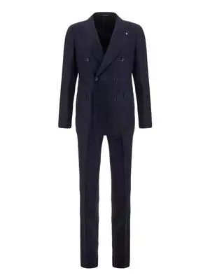 Tagliatore Pinstripe Double-breasted Suit - Blue