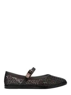 Melissa Harper Buckle-strap Ballet Flats - Black