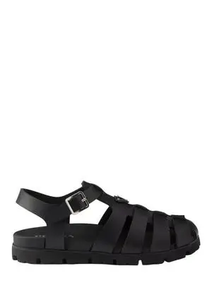 Prada Triangle-logo Sandals - Black