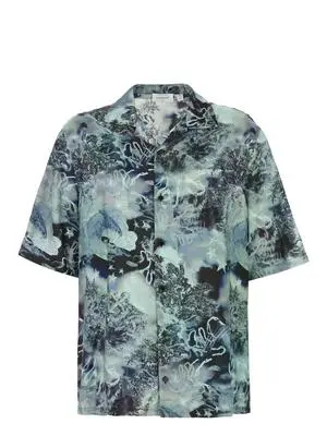 Off-White Short-sleeve Printed Shirt - Blue