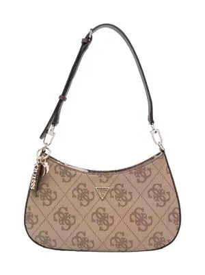 Guess Monogram Charm Shoulder Bag - Neutrals