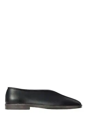 LEMAIRE Square-toe Leather Loafers - Black