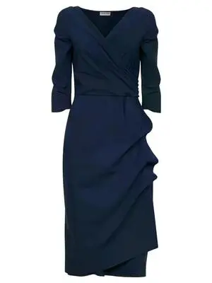 Chiara Boni La Petite Robe Wrap Midi Dress - Blue