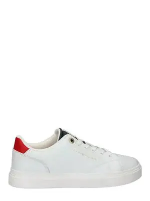 Tommy Hilfiger Logo Leather Sneakers - White